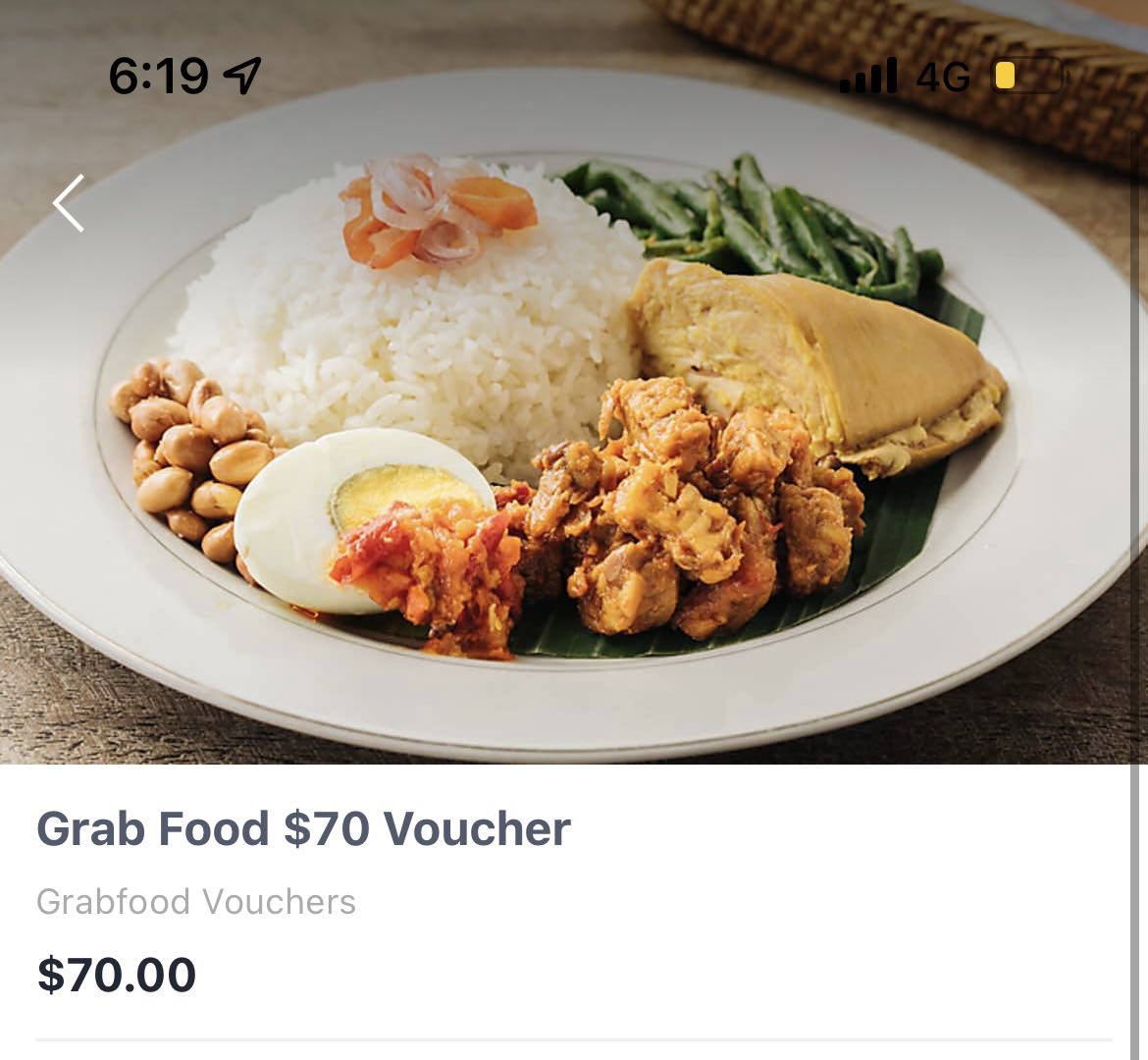 $70 Grab Food Voucher, Tickets & Vouchers, Vouchers on Carousell