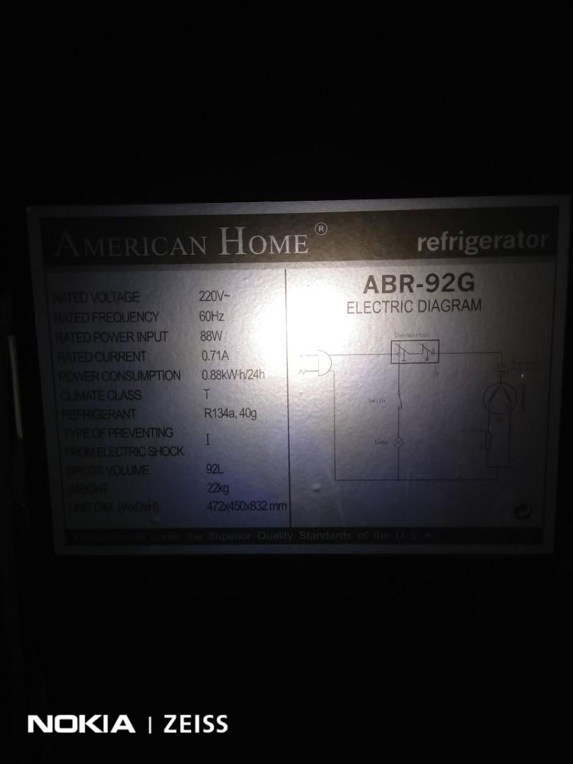 American home mini personal ref, TV & Home Appliances, Kitchen ...
