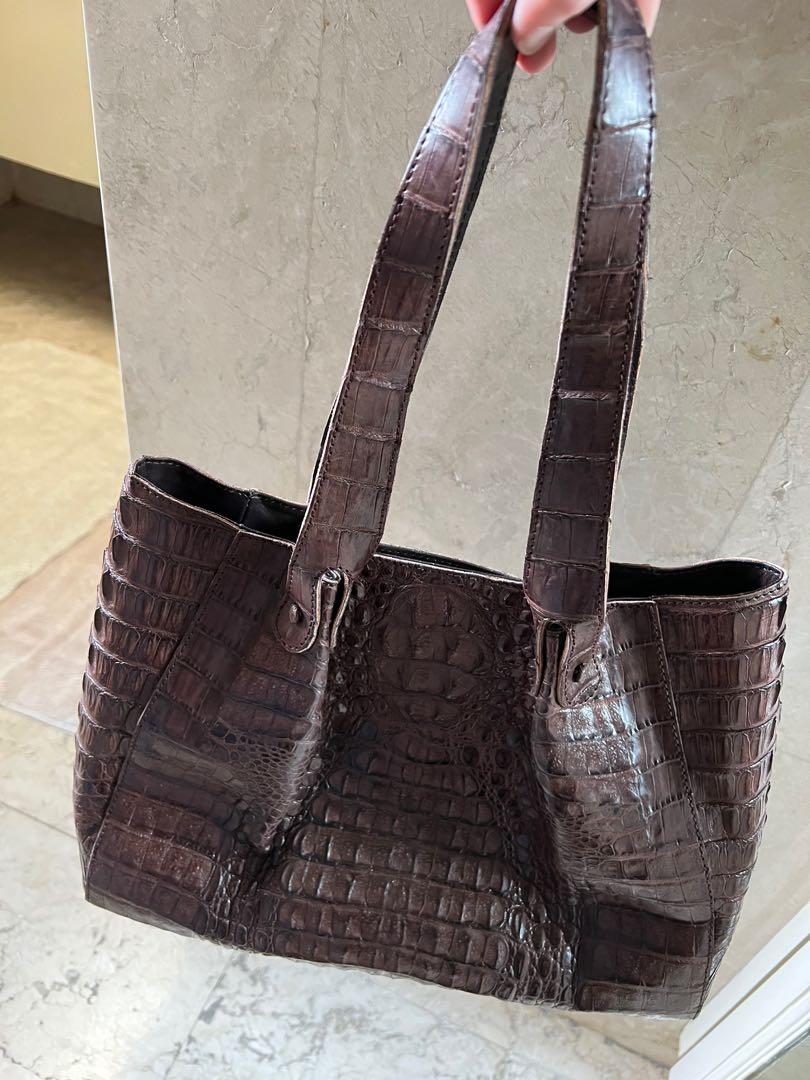 Authentic Crocodile Skin Bag in Brown, Women's Fashion, Bags & Wallets ...