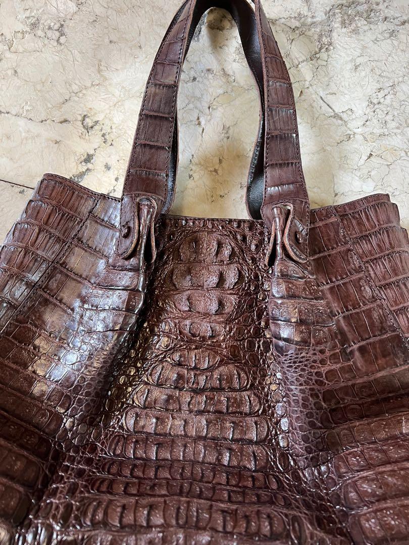 Authentic Crocodile Skin Bag in Brown, Women's Fashion, Bags & Wallets ...