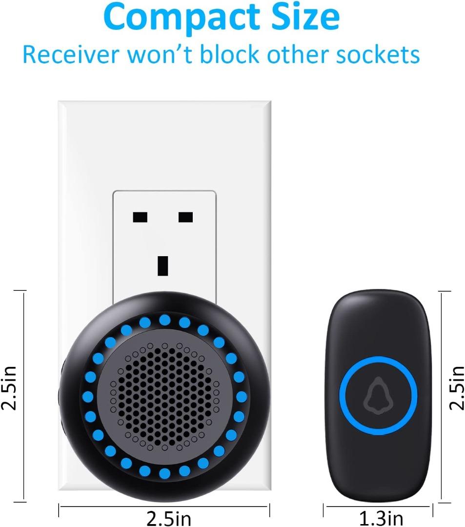 [B769] Wireless Doorbell, Waterproof Door Bells Kit Plug in LED ...