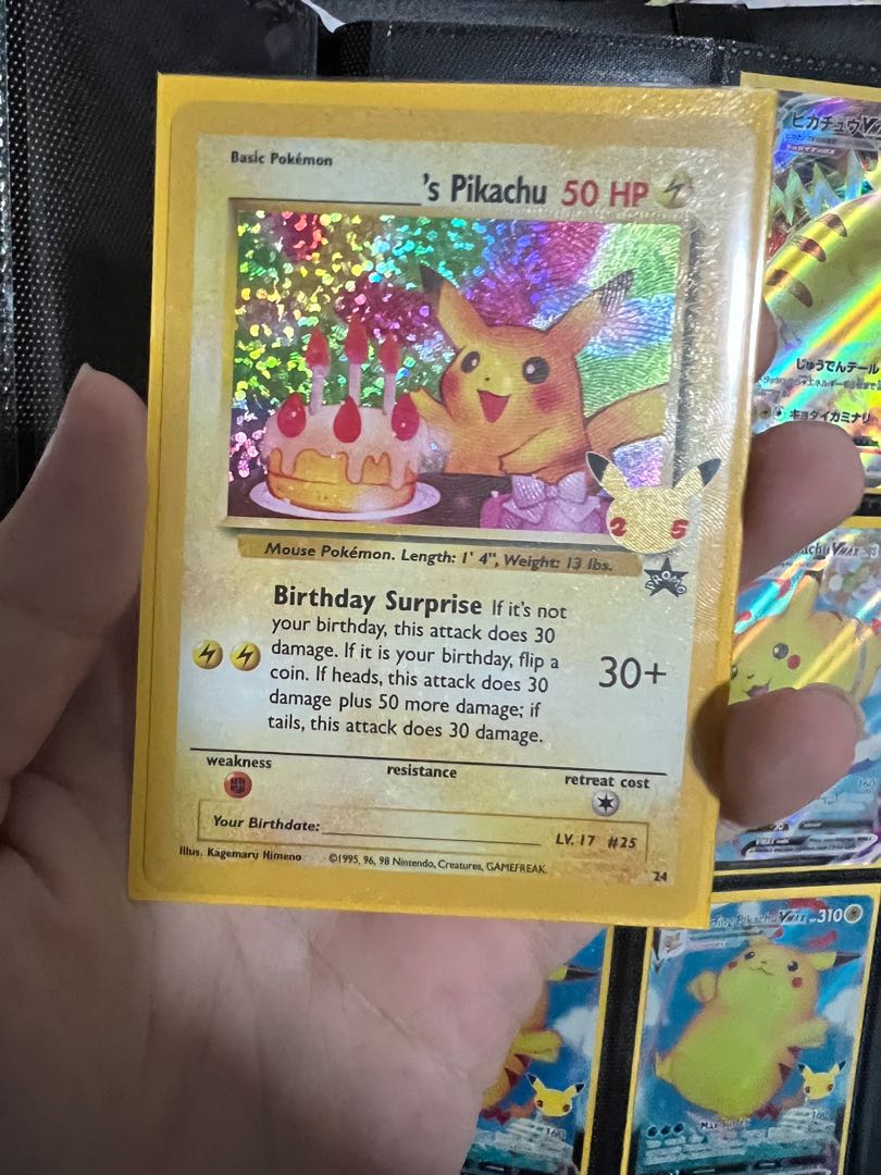 Birthday pikachu - celebrations pokemon tcg, Hobbies & Toys, Toys & Games on Carousell