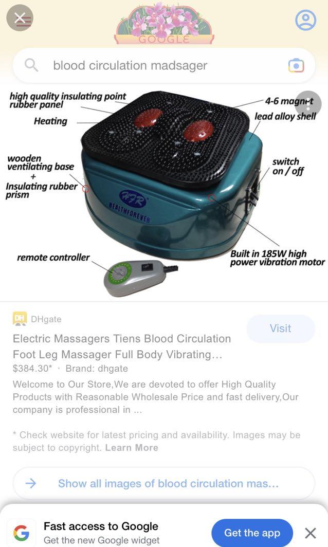 Blood circulation massager, Health & Nutrition, Massage Devices on ...