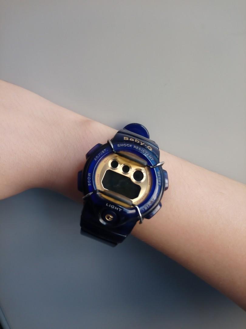 Casio Baby-G blue and gold watch, Men's Fashion, Watches & Accessories ...