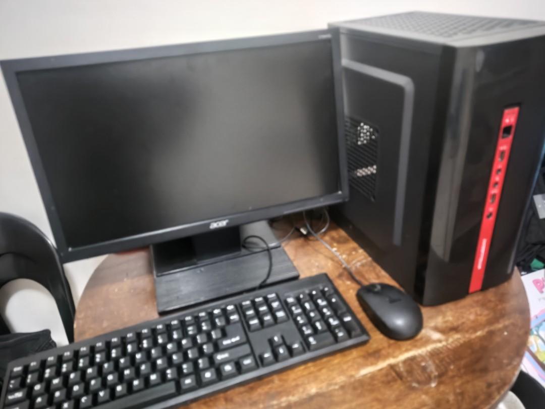 Computer set for homeschool/wfh with 19 inches wide led acer monitor ...