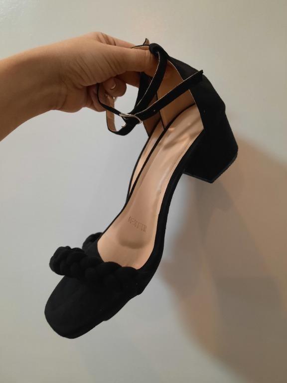 Double Padded 1 inch Block Heels Sandals Size 8, Women's Fashion ...