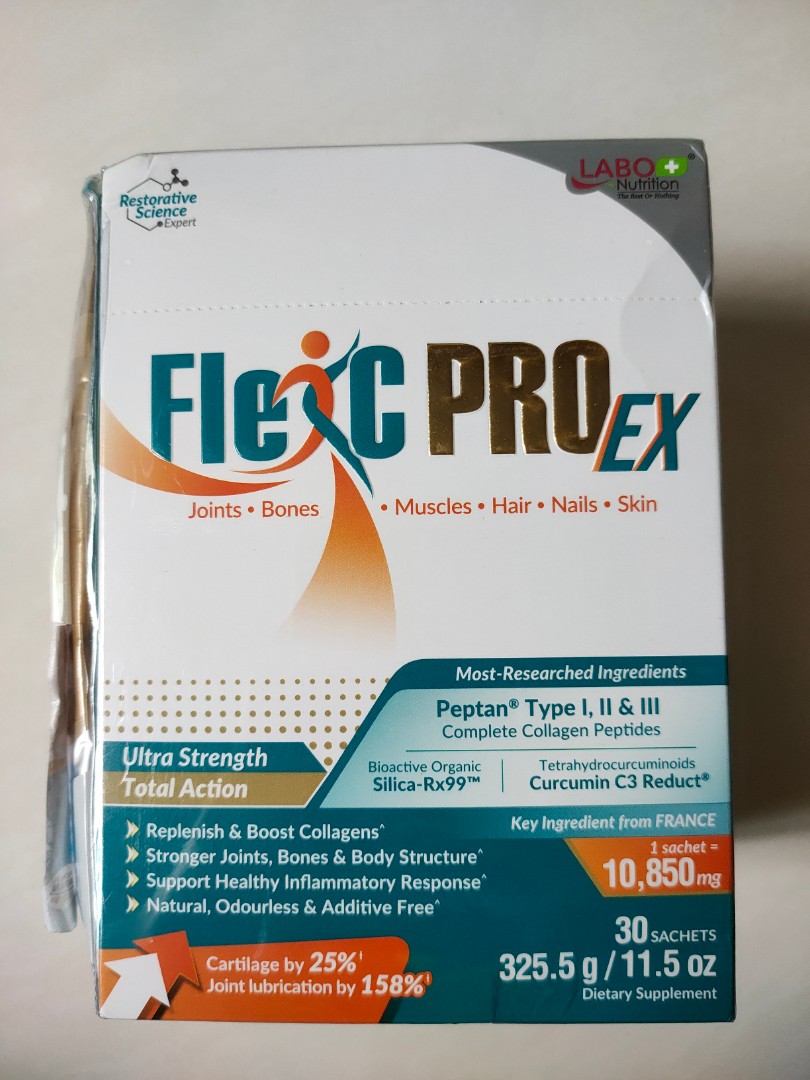 FlexC PRO EX 30 Sachets, Health & Nutrition, Health Supplements ...