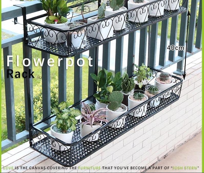 Flowerpot Hanging Metal Rack Garden Gardening Plants Fence Planter Pots ...