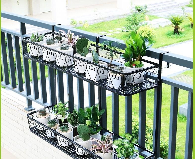 Flowerpot Hanging Metal Rack Garden Gardening Plants Fence Planter Pots ...