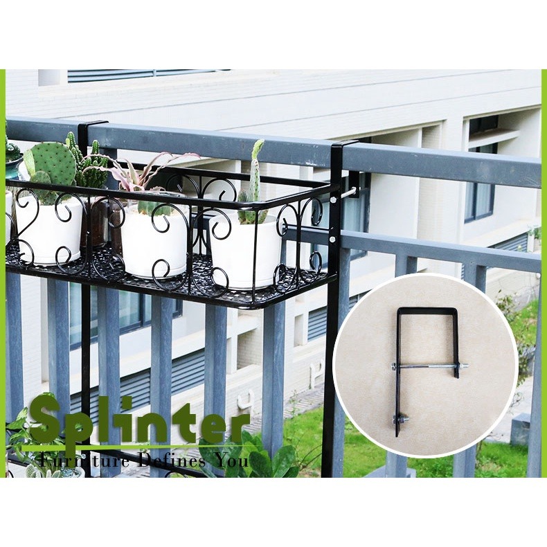 Flowerpot Hanging Metal Rack Garden Gardening Plants Fence Planter Pots ...