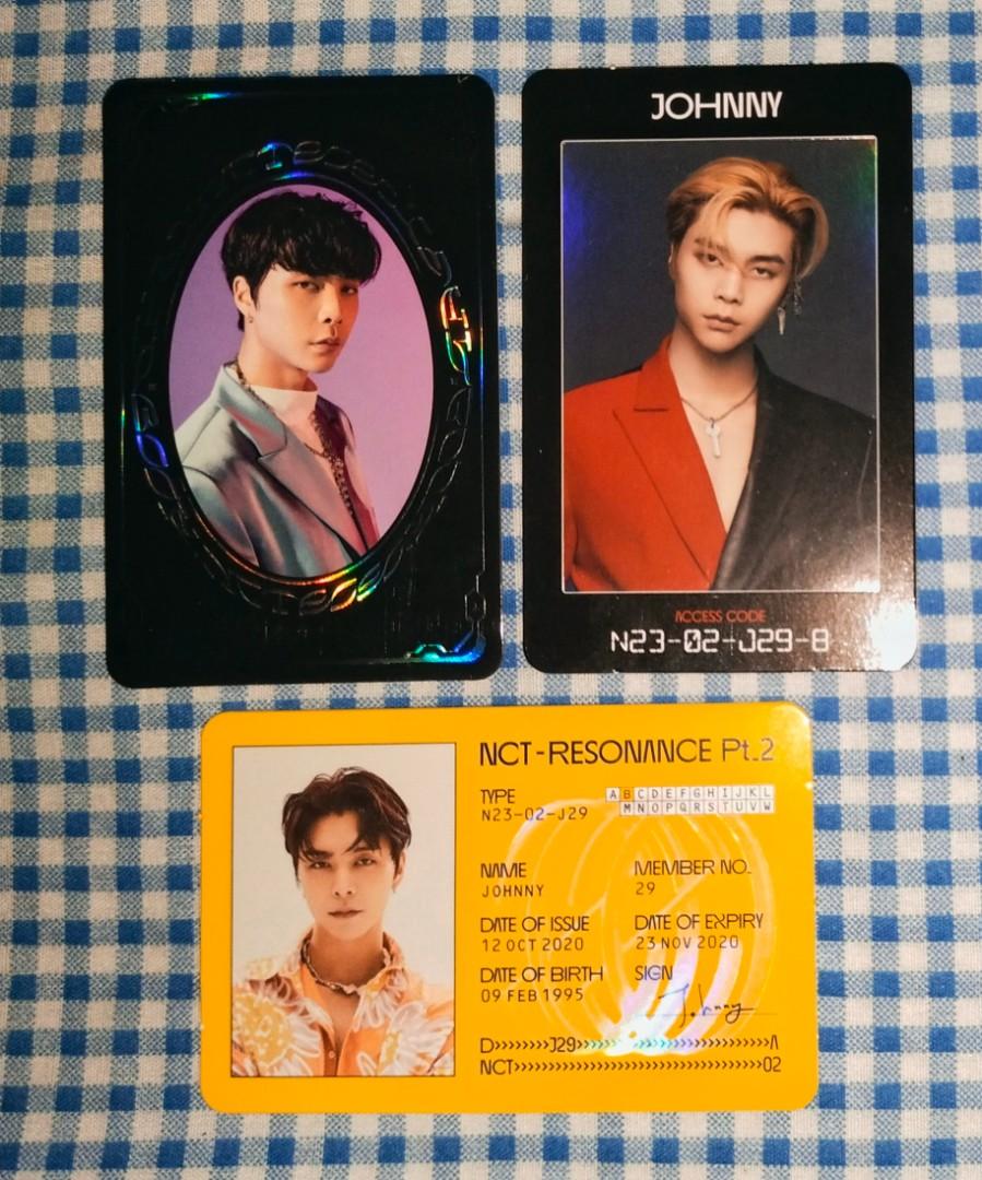 | NCT Johnny - Resonance Pt. 1 Yearbook Card / YBC & 2 ID Card / IDC ...