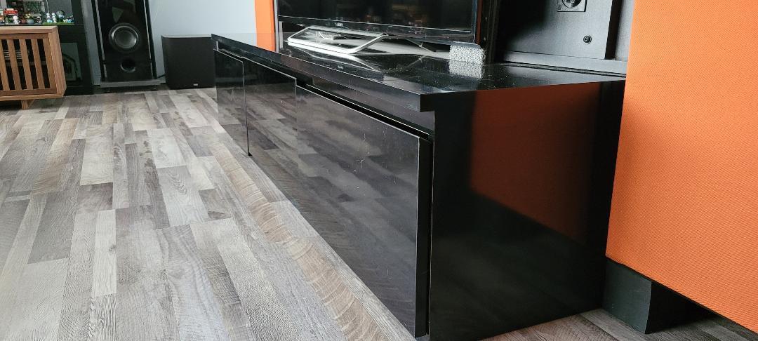 Glossy black TV console, solid wood, Furniture & Home Living, Furniture ...