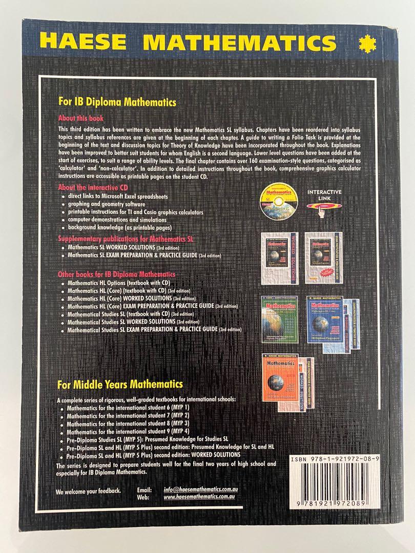 Haese Mathematics Standard Level Third Edition, Hobbies & Toys, Books ...