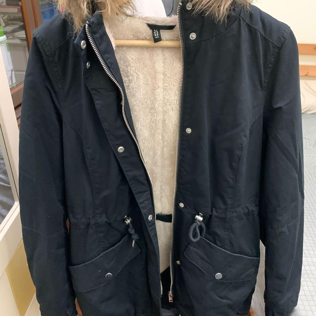 H&M winter jacket coat black, Women's Fashion, Coats, Jackets and ...