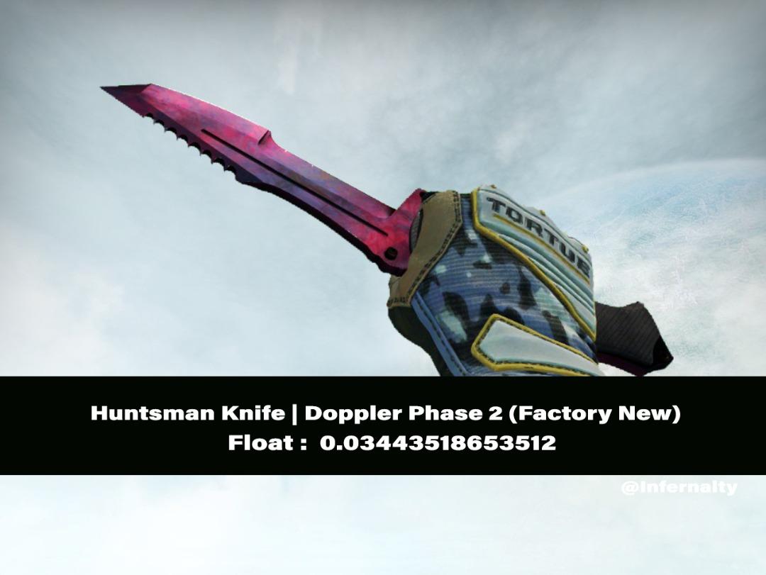 Huntsman Knife Doppler Phase 2 FN CSGO SKINS KNIVES, Video Gaming ...