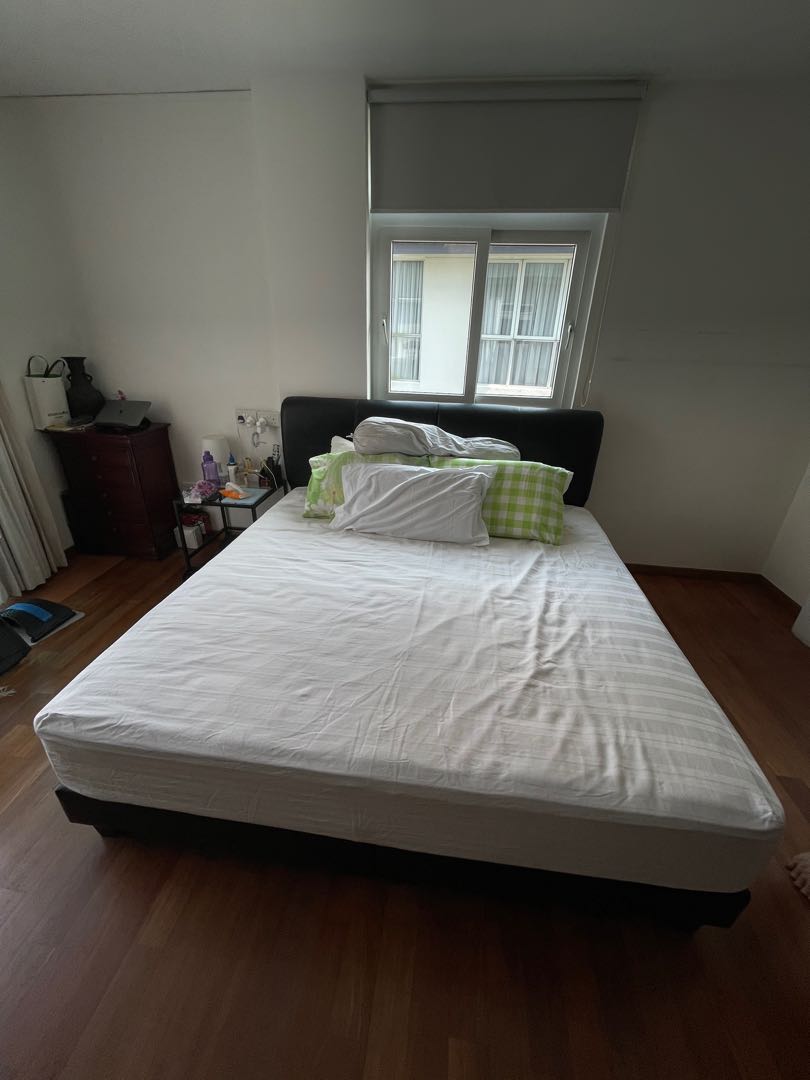 King Size Spring Mattress + Bed Frame, Furniture & Home Living ...