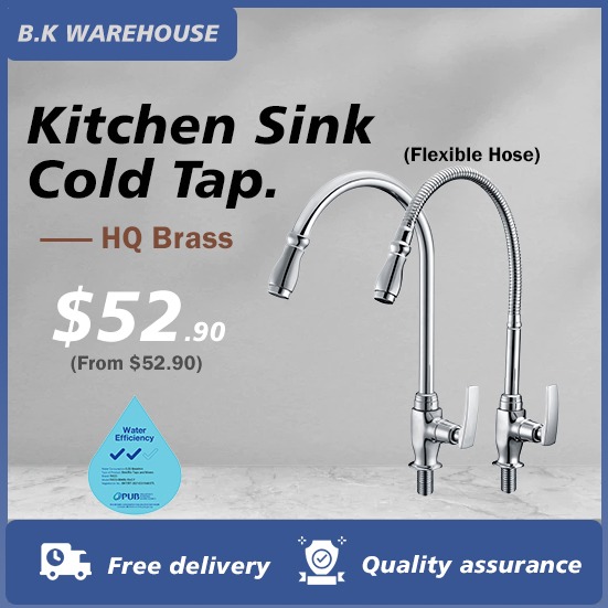 Kitchen cold tap, Sink tap, Flexible hose faucet,brass, Furniture ...