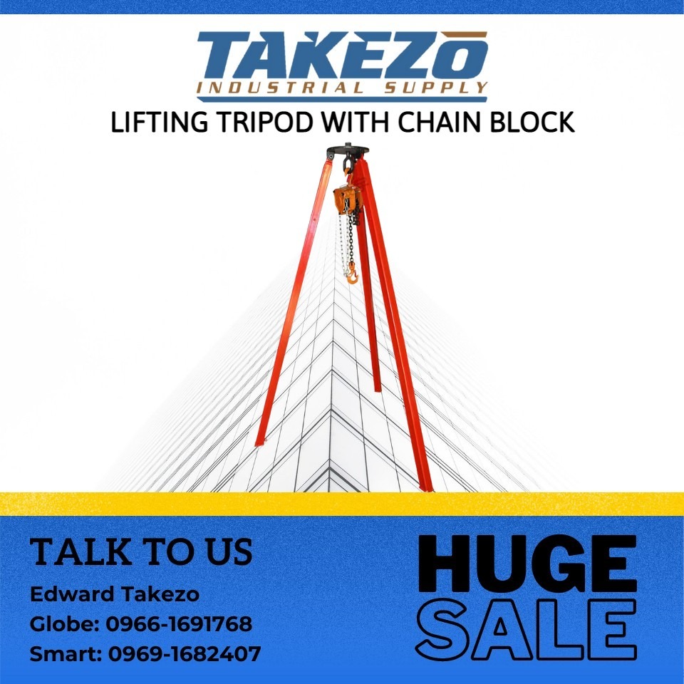 Lifting Tripod with Chain Block, Commercial & Industrial, Industrial ...