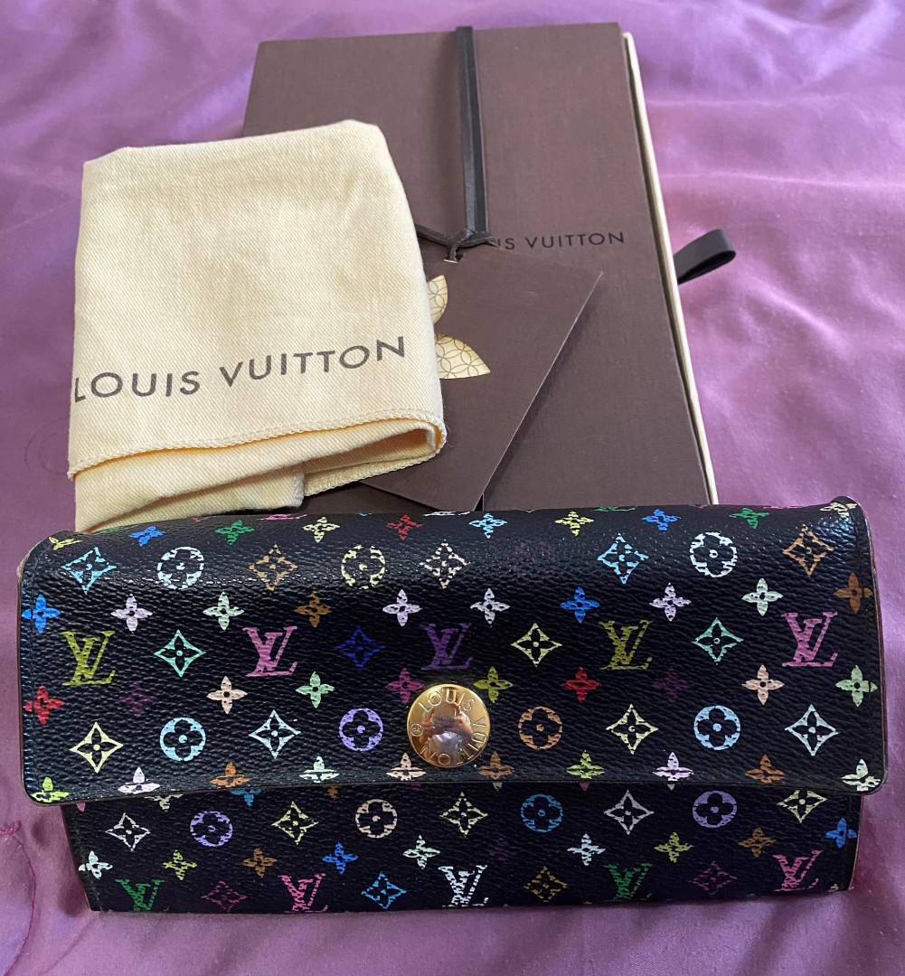 Lv multicolor long wallet, Luxury, Bags & Wallets on Carousell