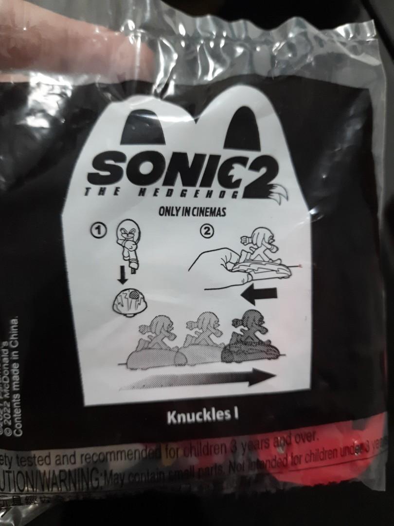 Macdonald MCD happy meal toy sonic 2 hedgehog tail knuckles 1 hello ...