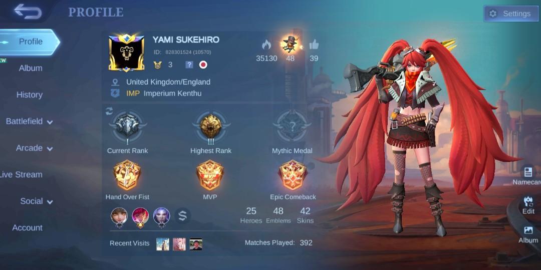 MLBB ACC, Video Gaming, Gaming Accessories, Game Gift Cards & Accounts on Carousell