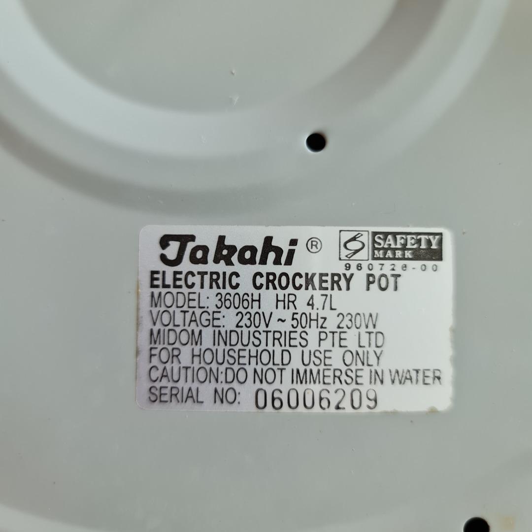 Moving Out Sales! Takahi Slow Cooker 4.7L, TV & Home Appliances, Kitchen Appliances, Cookers on ...