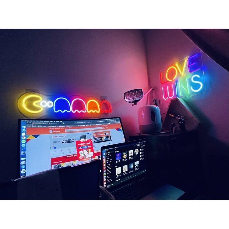 Neon LED Wall Lights (USB Powered) SZC1421, Furniture & Home Living ...