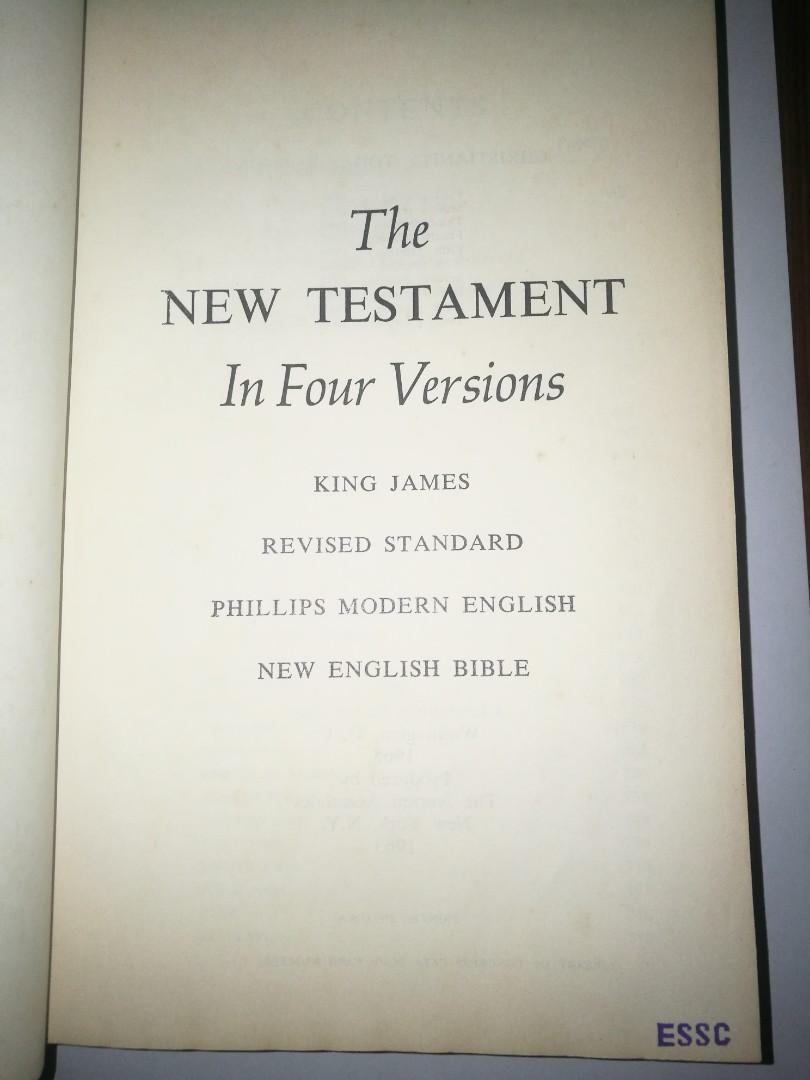 New Testament in Four Versions, Hobbies & Toys, Books & Magazines ...