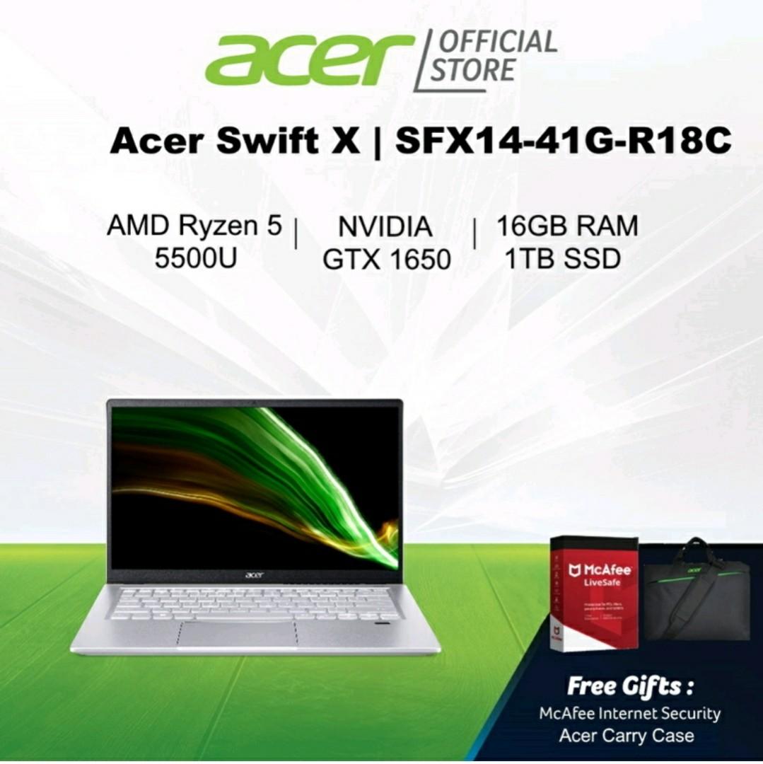 [NVIDIA GTX 1650 GRAPHIC |Ryzen 5 5500U] Acer Swift X SFX14-41G-R18C 14 ...