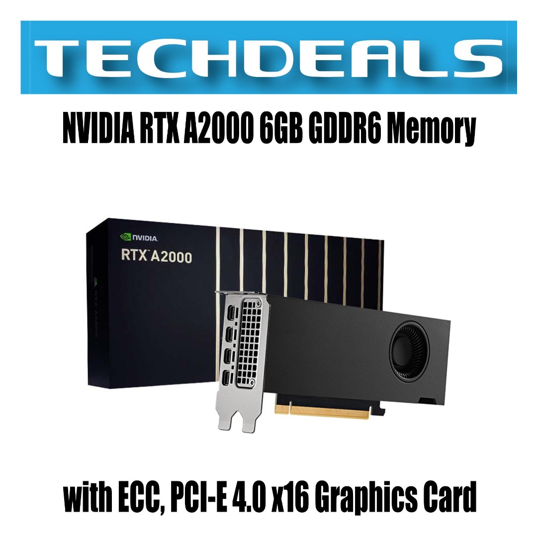 NVIDIA RTX A2000 GDDR6 Memory with ECC, PCI-E 4.0 x16 Graphics Card ...