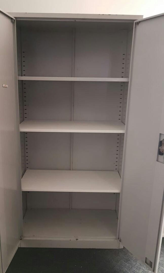 one only.. 2 doors 6ft tall metal cabinet with new lock/ 2 x new ...
