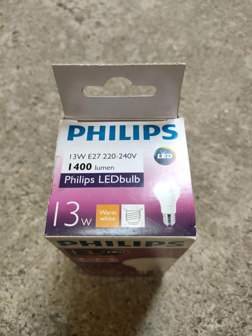 Philips 13w LED light bulb warm white, Furniture & Home Living ...