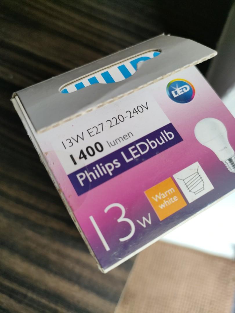 Philips 13w LED light bulb warm white, Furniture & Home Living ...