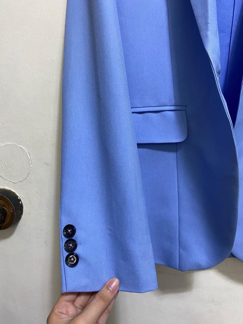 Powder Blue Formal Suit Set (coat and pants), Women's Fashion, Coats ...