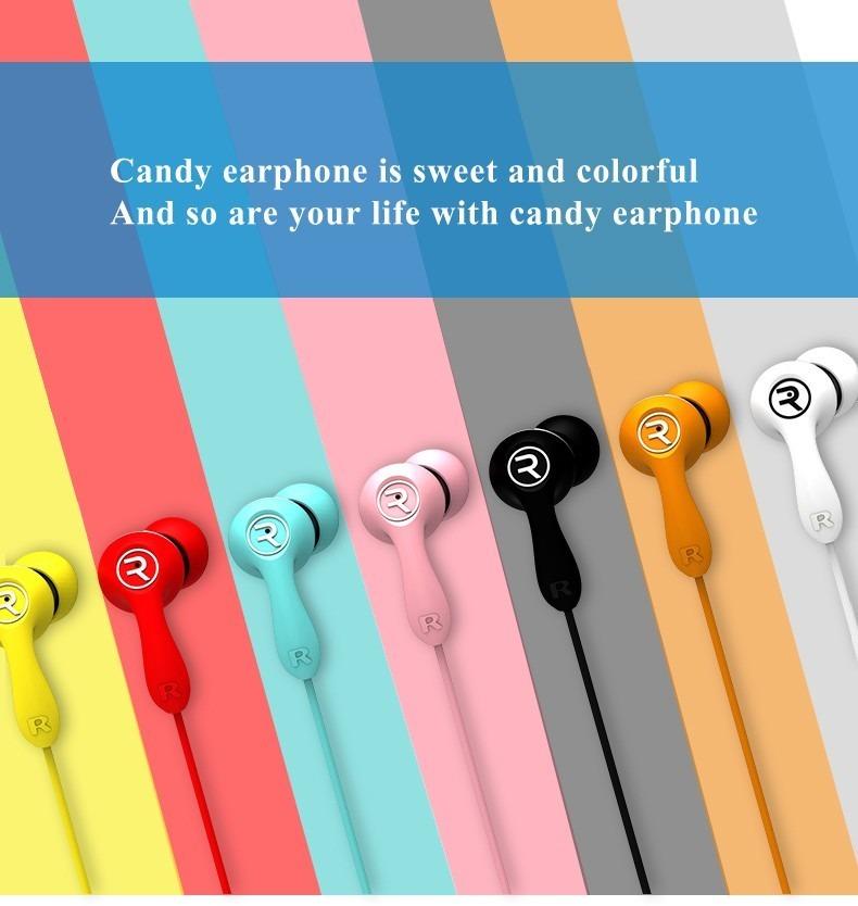 Remax RM-301 Candy Earbuds In-Ear Wired Headphones with Mic 1.2M, Audio ...
