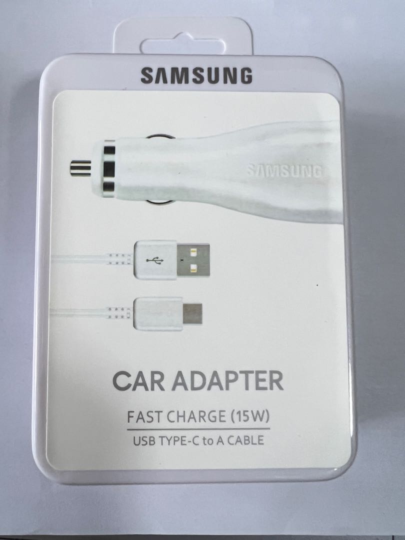 Samsung 15w car charger dual ports, with usb type c cable, Mobile ...