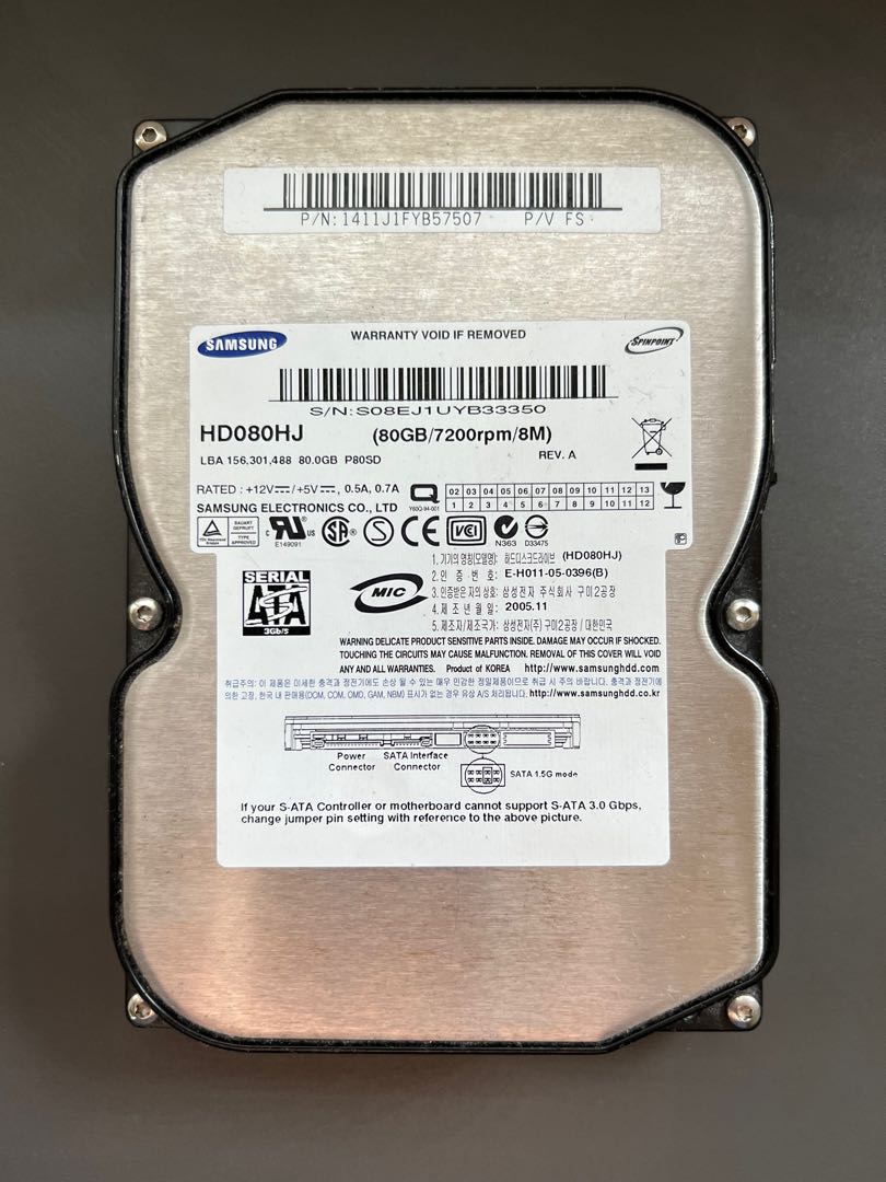SAMSUNG HDD 80GB, Computers & Tech, Parts & Accessories, Hard Disks ...