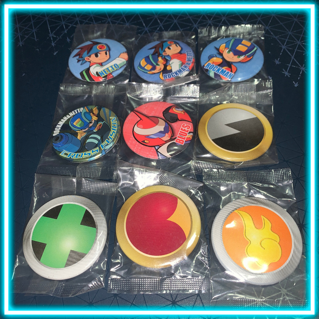 Set of 9 Mega Man Battle Network Tin Badges - Mega Man and Friends ...