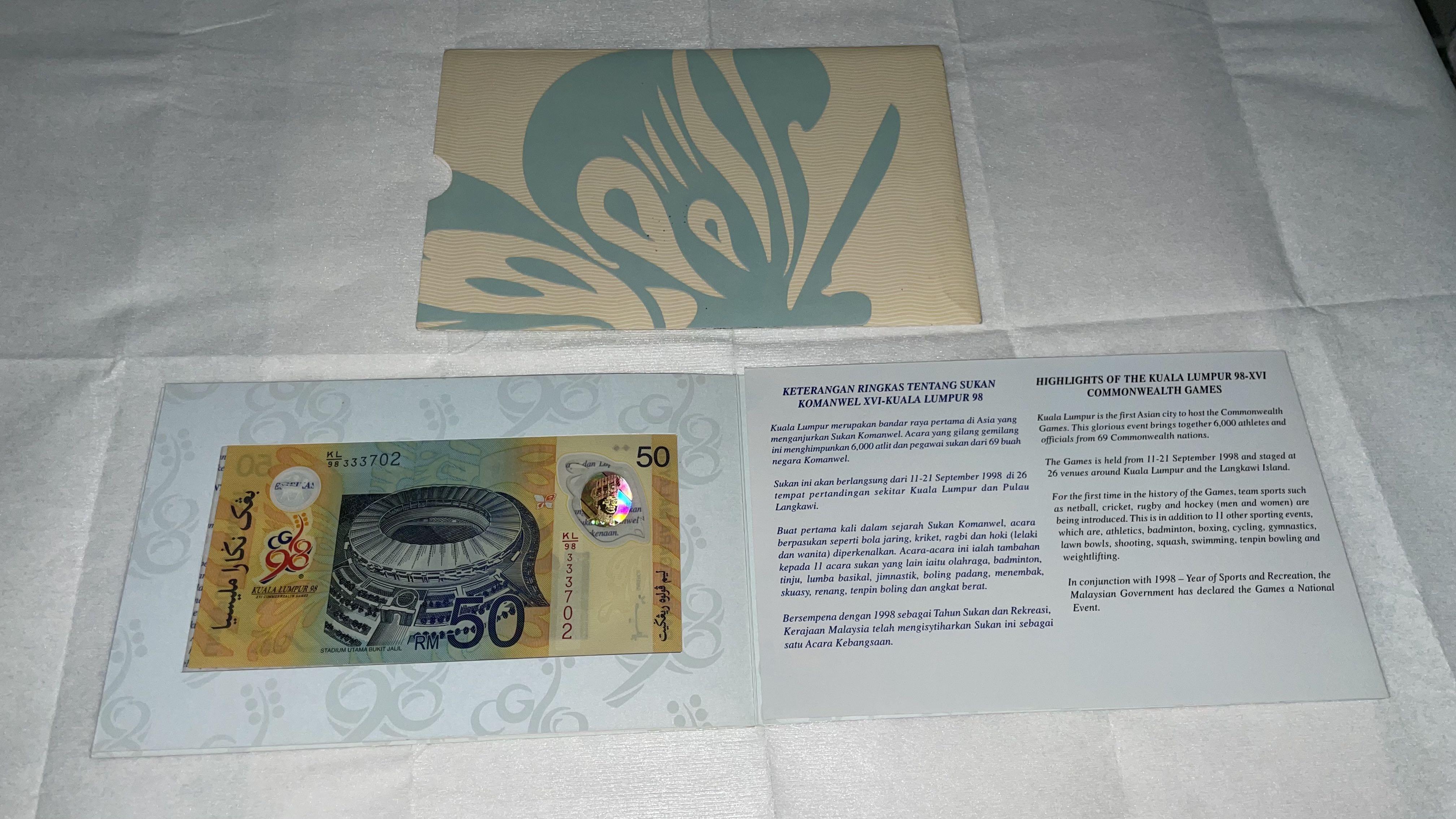 SUKOM polymer RM50 / 1998 Malaysia Commonwealth, Hobbies & Toys, Memorabilia & Collectibles ...