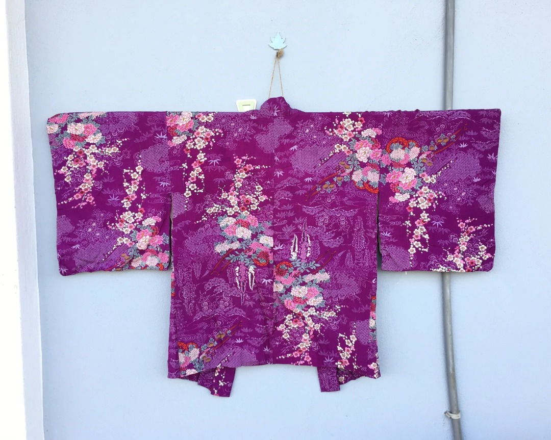 Vintage Kimono Haori (Purple), Women's Fashion, Coats, Jackets and ...