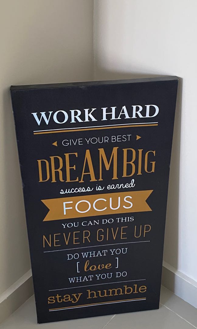 Work hard frames, Furniture & Home Living, Home Decor, Frames ...