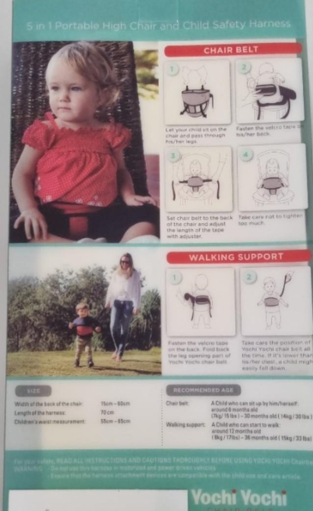 Yochi Yochi Portable High Chair & Multi-functional harness, Babies ...