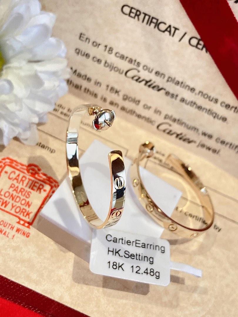 12.48 grams 18K HK setting cartier Loop earring, Women's Fashion ...