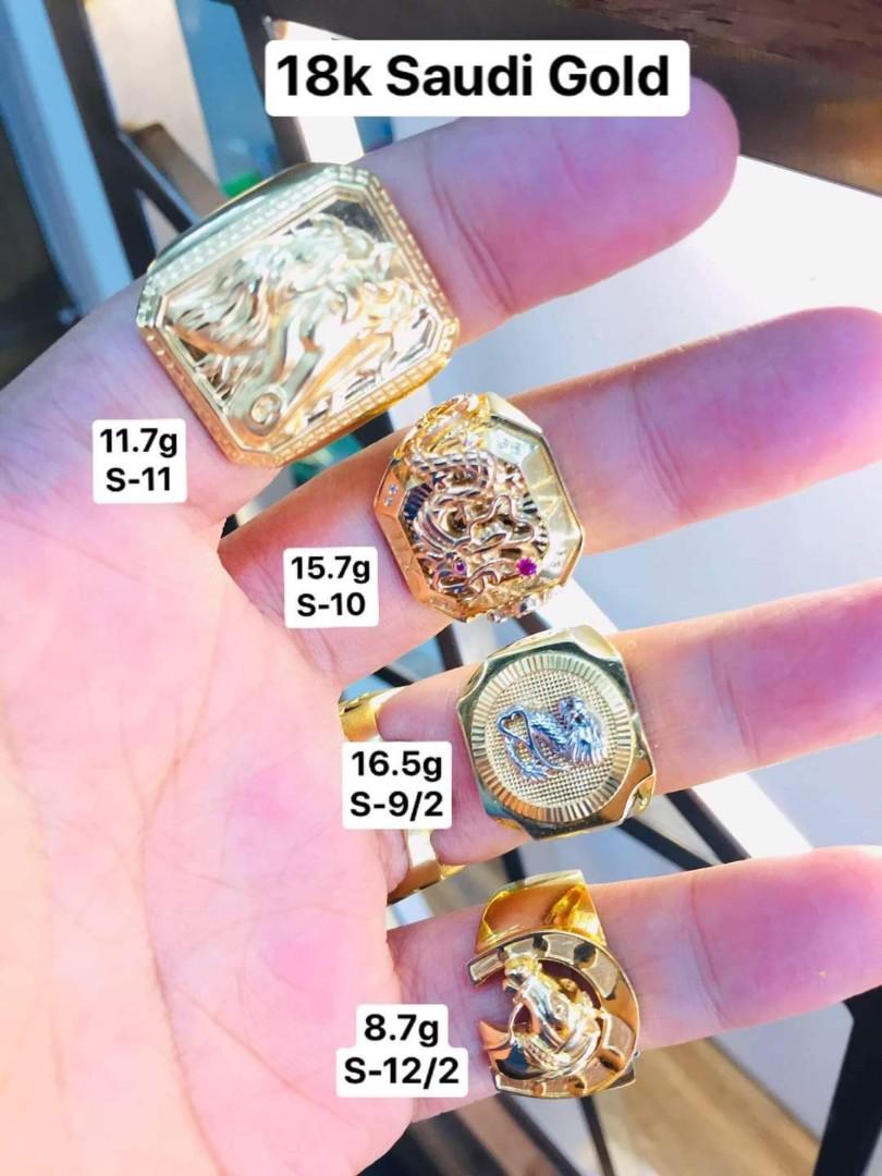 18K Saudi Gold men's ring, Women's Fashion, Jewelry & Organizers, Rings ...