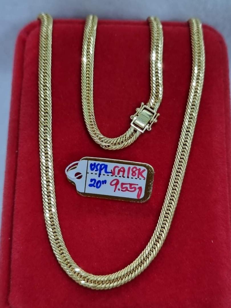 18K Saudi Gold triple lock necklace, Women's Fashion, Jewelry ...