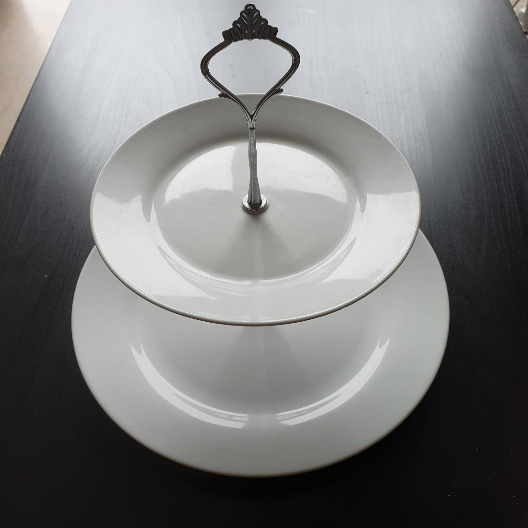 2 Tier Afternoon Tea Stand, Furniture & Home Living, Kitchenware ...
