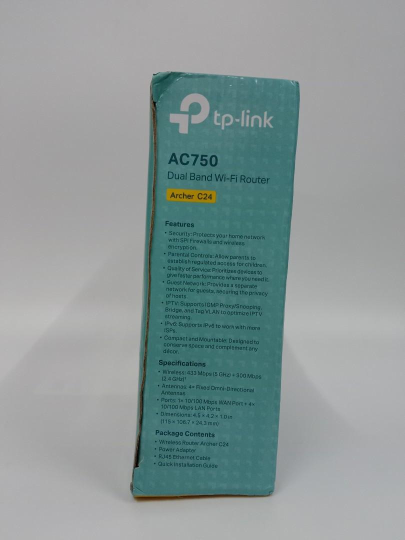 Archer C24 AC750 Dual-Band Wi-Fi Router SN/2211097003685, Computers ...