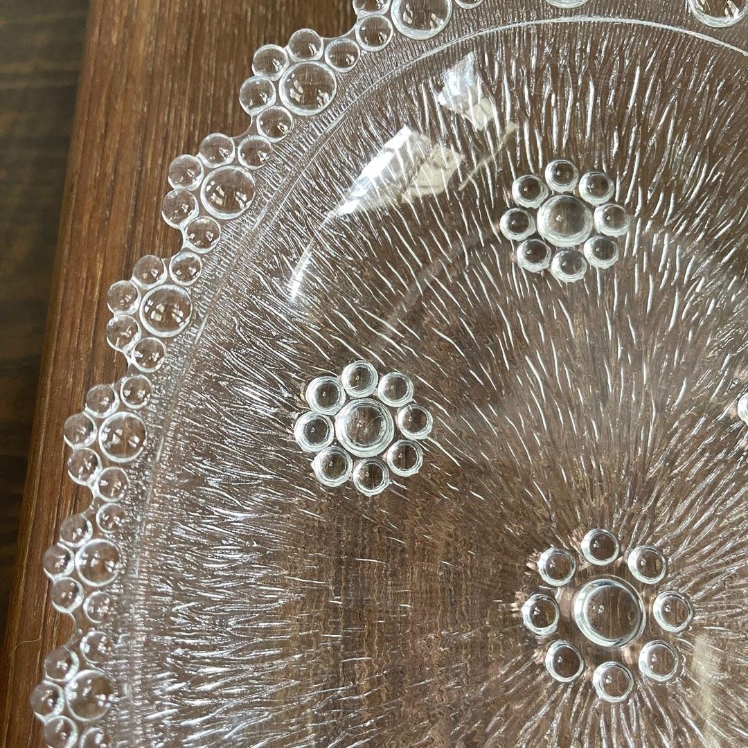 3 Vintage oval glass plates with bobble pattern, Furniture & Home ...