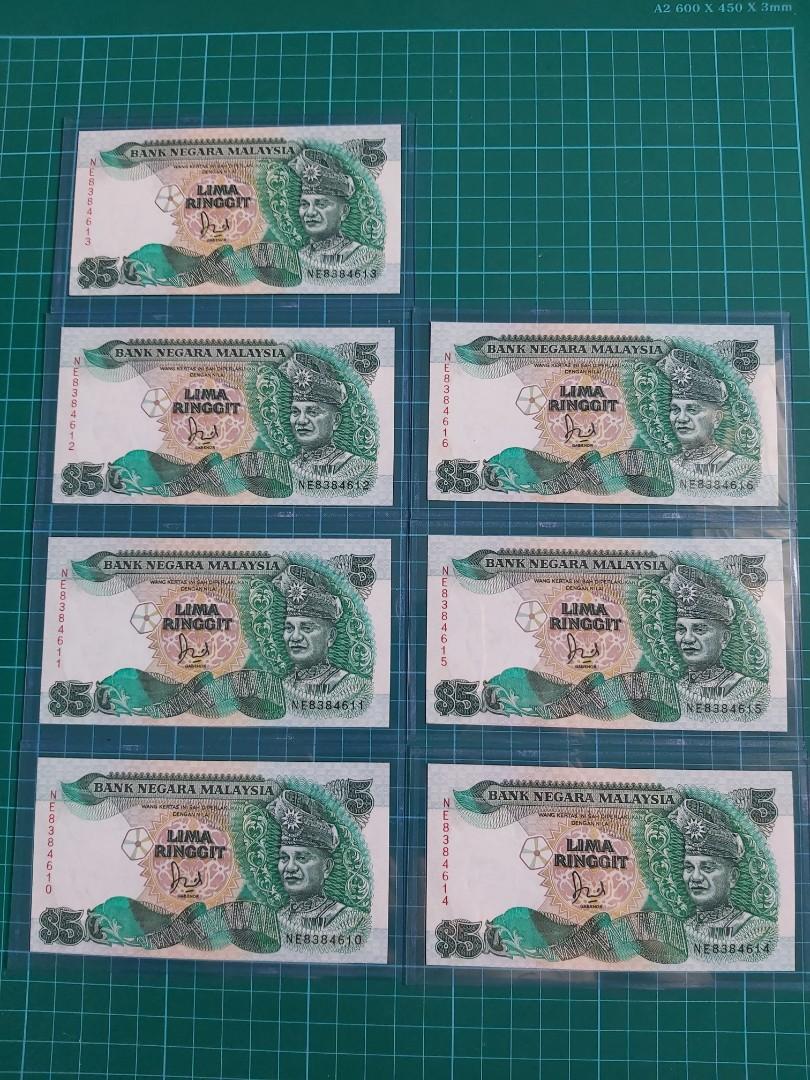 十字架 7run RM5 6th series Malaysia currency five 5 Ringgit dollars ...