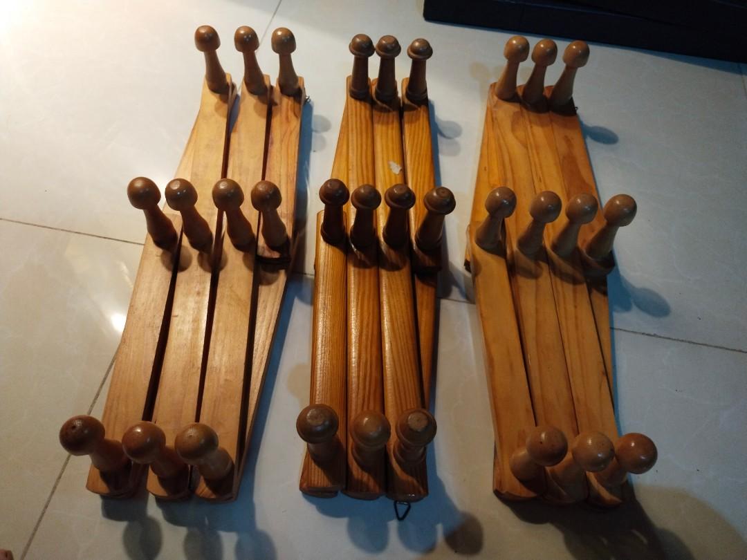 Accordion wood wall peg rack, Furniture & Home Living, Home Improvement ...